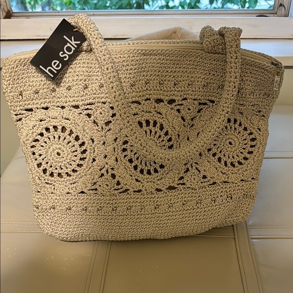 The Sak | Bags | The Sak Cream Lace Pattern Crochet Tote Bag | Poshmark